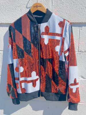 Orange & Black Maryland Flag / Sequin Jacket