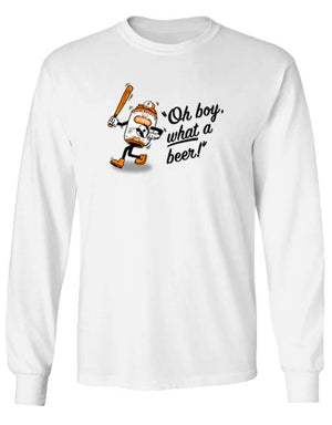 Natty Boh Baseball Can (White) / Long Sleeve T-Shirt